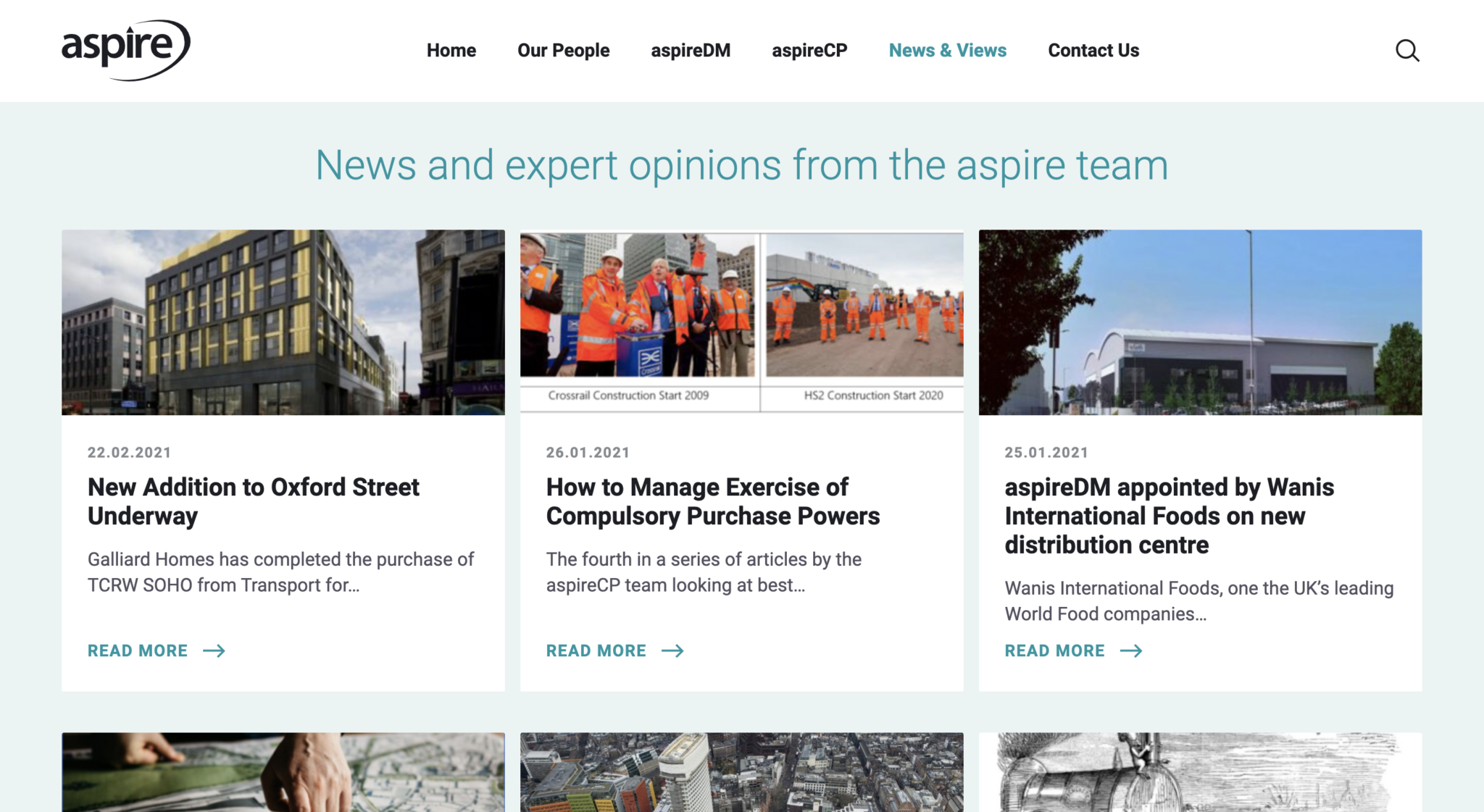 Aspire Partners | Property advisory firm website case study | Base Creative